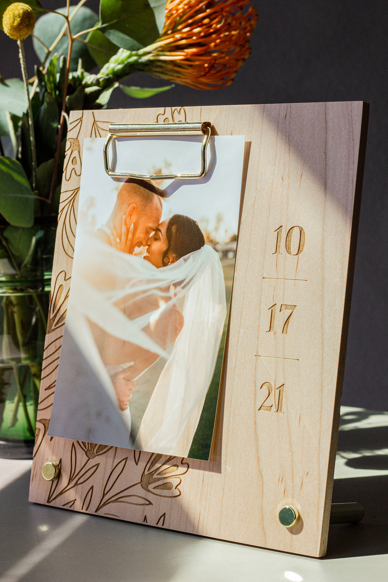 Special Day Floral Personalized Wood Picture Frame | Hereafter